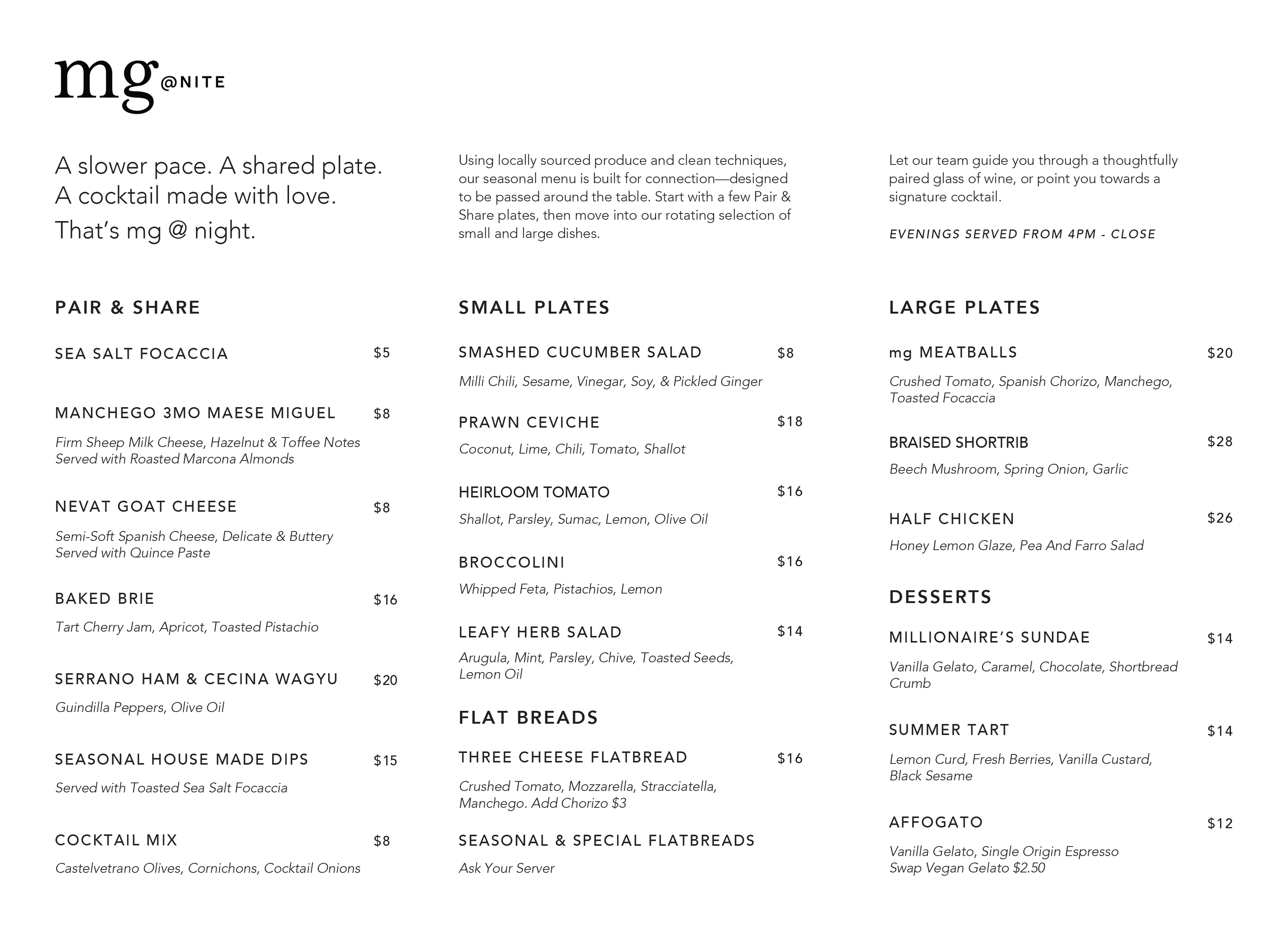 Menu – Milligram Coffee and Kitchen